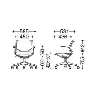 オカムラ okamura ミーティングチェア ツァルトチェア Zart 5本脚タイプ 肘付 ブラックシェル 81R1FL-FZF