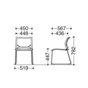 オカムラ okamura ミーティングチェア ツァルトチェア Zart クローズ脚タイプ 肘無 ブラックシェル 81R1AR-FZF