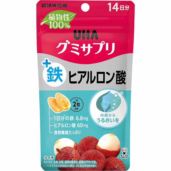 UHAグミサプリ 鉄+ヒアルロン酸 14日分SP 28粒×6個セット セイムスオンライン E-富士薬品