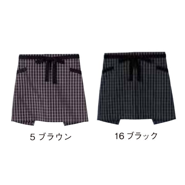 ワークエプロン カフェエプロン 制服 バッククロス メンズ レディース F 黒 ブラック ブラウン 茶色 FK7125 FACE MIX ...
