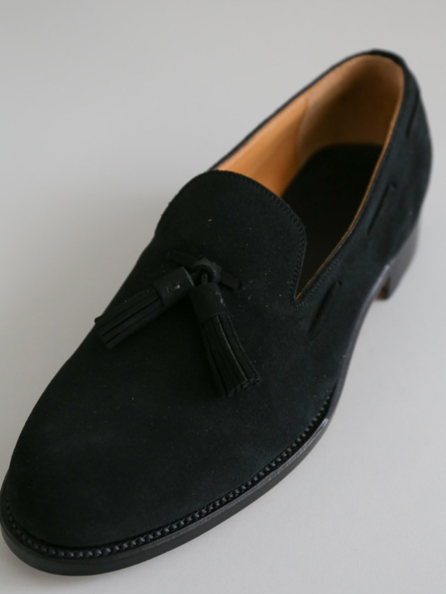 forme フォルメ / Men's Suede Tassel loafer plain toe black