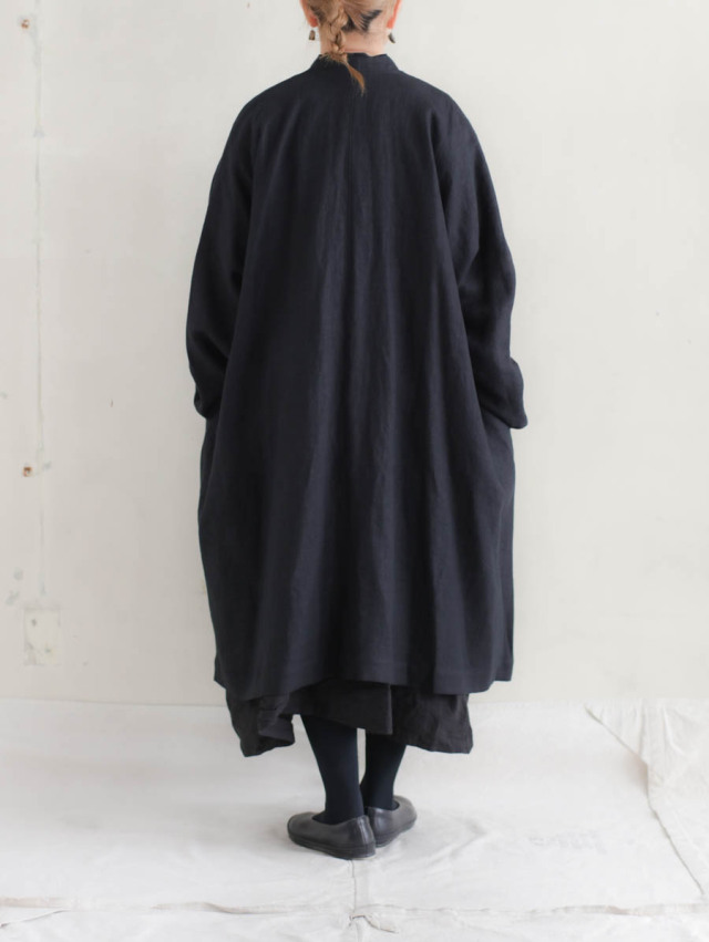 SP エシュペー / LINEN CANVAS ROBE ブラック