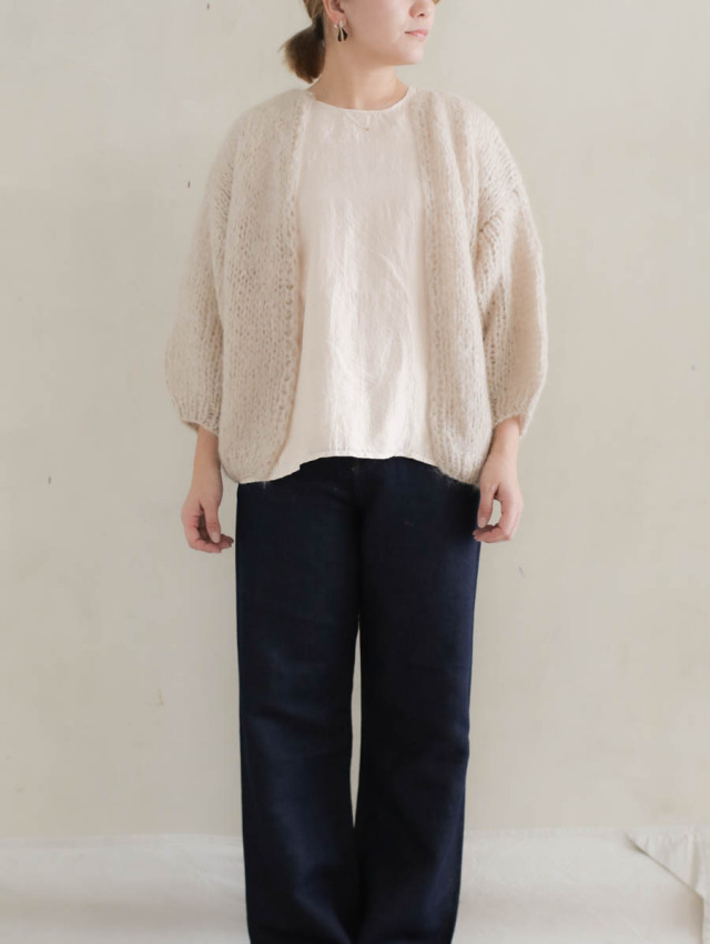 Veritecoeur ヴェリテクール / インドシルクリバーシブルトップス BEIGE