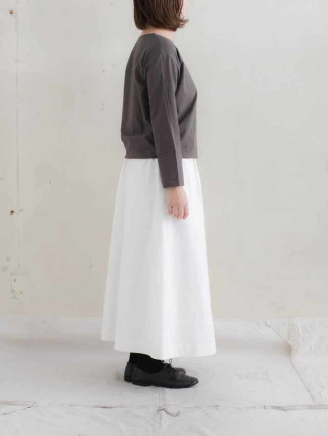 Yoli ヨリ｜ギャザースカート（ホワイト）
