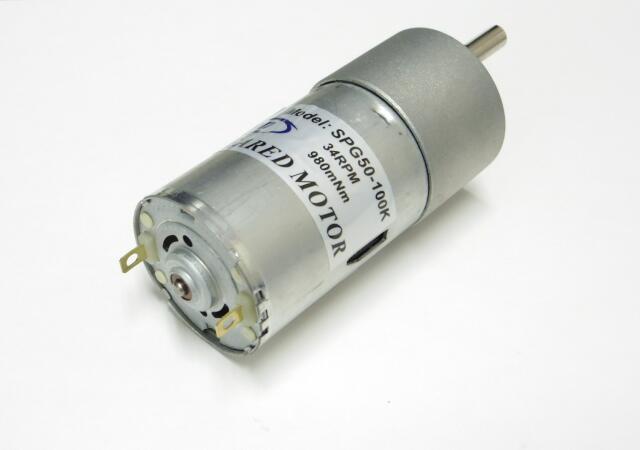 SPG50-100K DCギヤードモーター DC12V 3.4W 34rpm