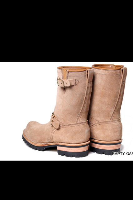 VIBERG ENGINEER BOOTS 9" TAN ROUGH OUT TURNED UP TOE