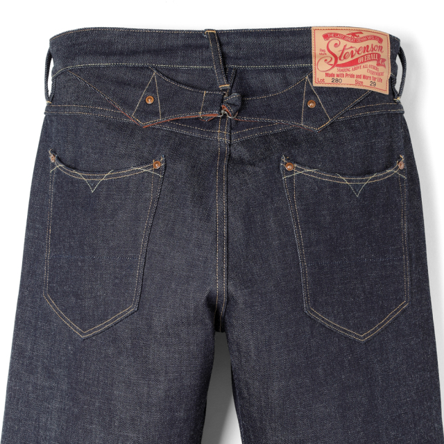 Stevenson Overall Co. Visalia - 280 BUCKLE-BACK WIDE STRAIGHT LEG Indigo Denim Pants