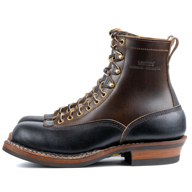 [ホワイツ] WHITE'S BOOTS 375LTT-MV ファーマーランチャー 7丈 ブラック x シナモンブラウン ワックスフレッシュレザー 4811木型