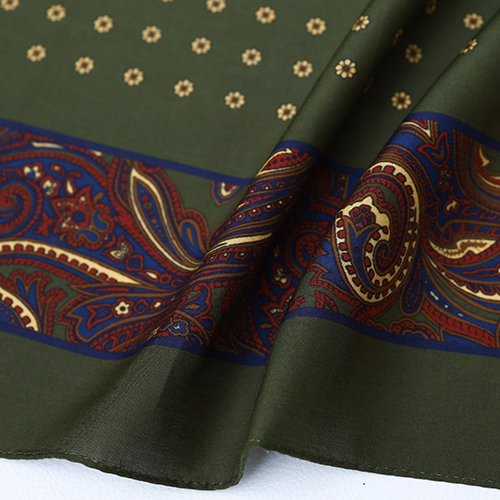 【メール便可】NAVY ROOTS ネイビールーツ Scarf paisley pattern スカーフ ペイズリーパターン コットン シルク ...