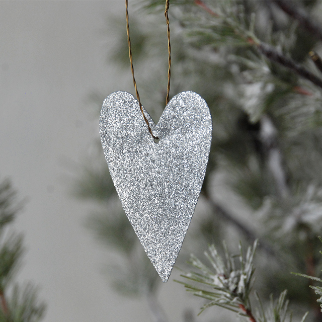 francjour フランジュール ｜ シルバーグリッター ハートオーナメント