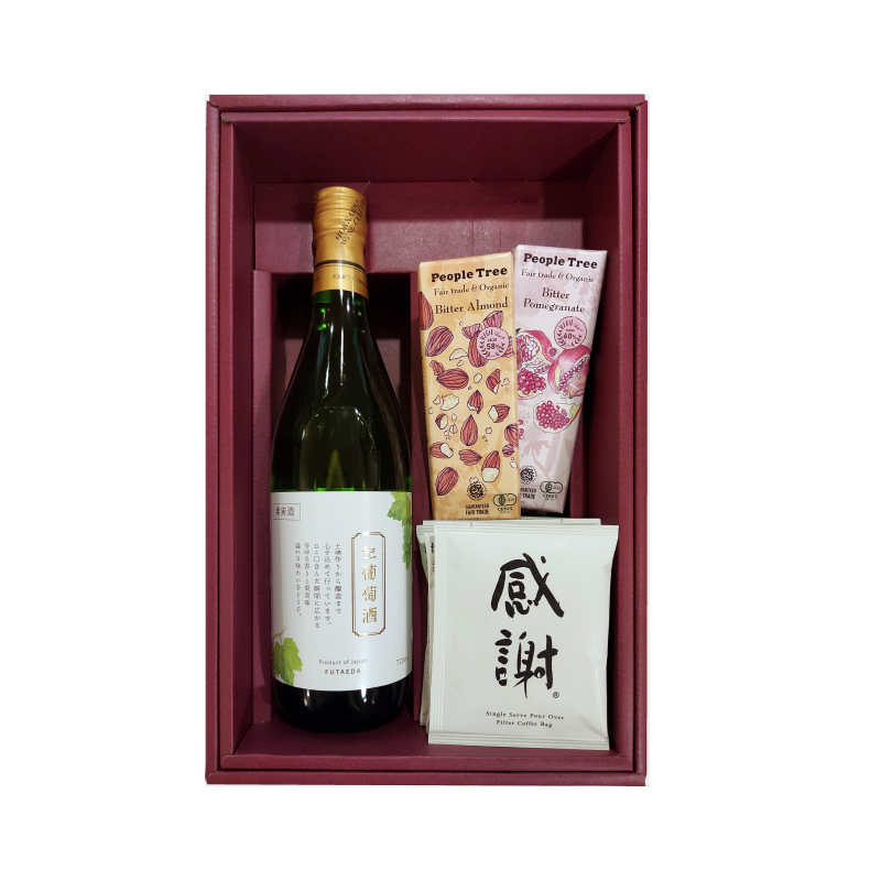 【FUTAEDAオンラインショップ】フェアトレード＆オーガニックチョコギフト ワイン・コーヒーセット【C-6062】