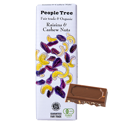 【FUTAEDAオンラインショップ】【PeopleTree/フェアトレード＆オーガニックチョコレート】 レーズン＆カシューナッツ