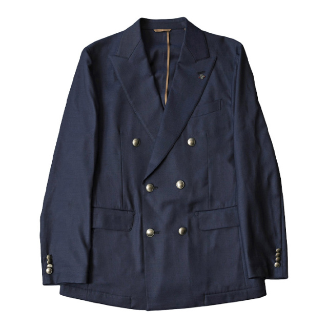 [会員様限定決算SALE] イタリア製SUPER100’s ウール ネイビーダブルブレザー 330218 G-stage ジーステージ メンズ ...