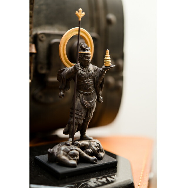 【仏像 RIYAK 古代色毘沙門天 BASIC】お仏壇 仏壇 小物 木彫り 彫刻 木材 おしゃれ おすすめ 人気 激安仏壇店