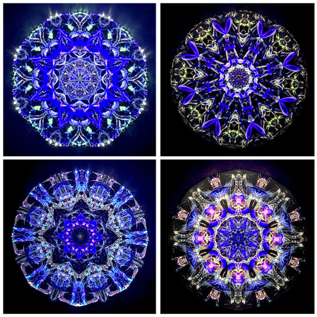 羽石 茂＆泉「夢マンダラneo（蒼蓮華2）」（HS4020）2ミラー・オイルタイプ 万華鏡専門店 鎌倉ヴィヴァン（公式万華鏡通販サイト）