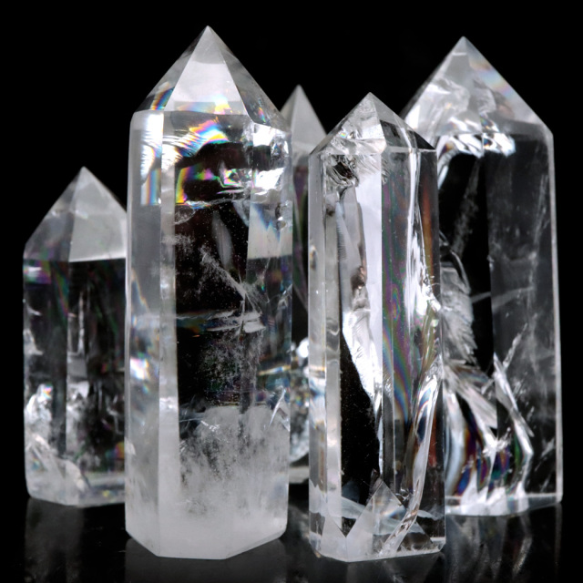 アイリスクォーツ 六角柱 Mサイズ ポイント 虹入り 水晶 クリスタル レインボー 置き物 浄化 Iris quartz 天然石 パワーストーン
