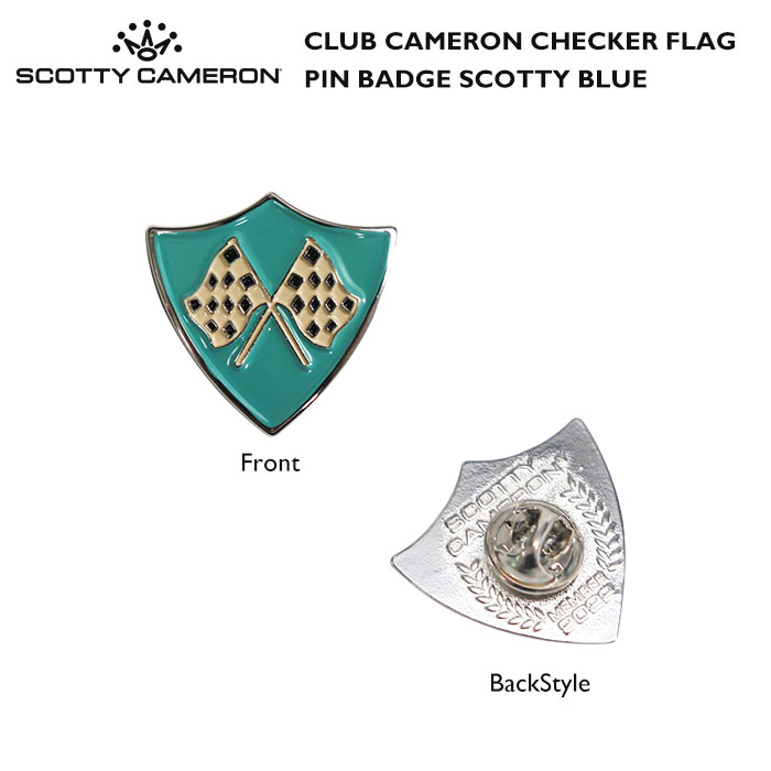 SCOTTY CAMERON CLUB CAMERON CHECKER FLAG PIN BADGE SCOTTY BLUE