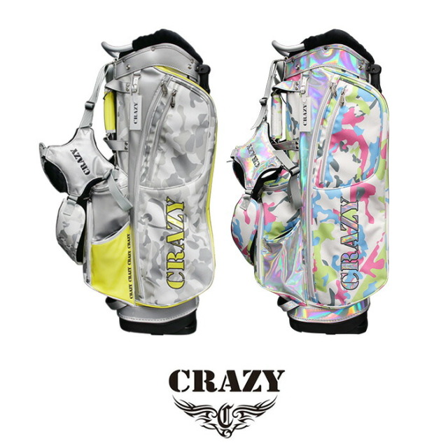 クレイジー ゴルフ CRAZY 2022年 迷彩 スタンドキャディバッグ 9インチ ゴルフショップ ウィザード