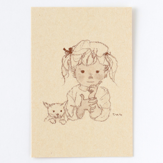 いわさきちひろ ポストカード＜Beige＞ CH-015 | デザインステーショナリーのGreenFlash(グリーンフラッシュ)