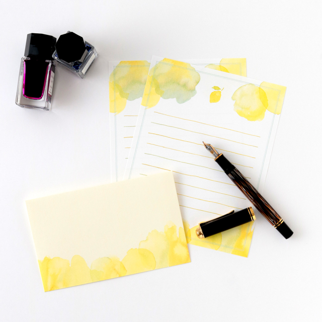 いろを楽しむ ましかくレターセット＜レモン＞ CL-036 | デザインステーショナリーのGreenFlash＜グリーンフラッシュ＞
