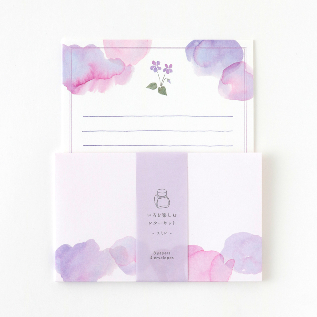 いろを楽しむ ましかくレターセット＜スミレ＞ CL-038 | デザインステーショナリーのGreenFlash＜グリーンフラッシュ＞