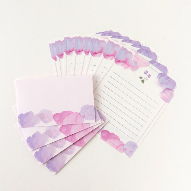 いろを楽しむ ましかくレターセット＜スミレ＞ CL-038 | デザインステーショナリーのGreenFlash＜グリーンフラッシュ＞