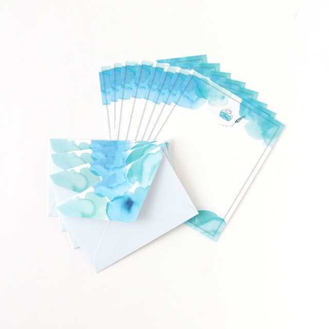 いろを楽しむ ましかくミニレターセット＜インク＞ CL-039 | デザインステーショナリーのGreenFlash＜グリーンフラッシュ＞