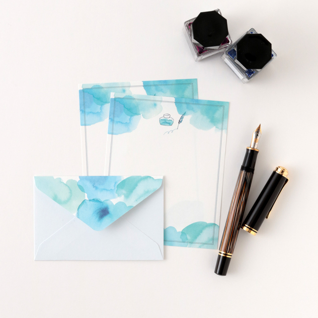 いろを楽しむ ましかくミニレターセット＜インク＞ CL-039 | デザインステーショナリーのGreenFlash＜グリーンフラッシュ＞