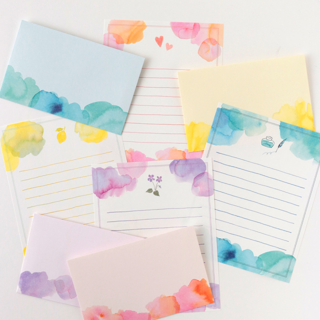 いろを楽しむ ましかくレターセット＜スミレ＞ CL-038 | デザインステーショナリーのGreenFlash＜グリーンフラッシュ＞