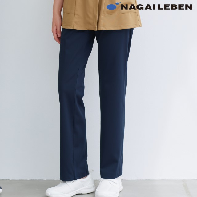 AY4223 ナガイレーベン ナースウェア パンツ 男女兼用 ストレート プロファンクション ノータック ウエストゴム 紐付き 前ファスナー ポケットあり 制菌加工 制電 吸水 防汚 透け防止 ...