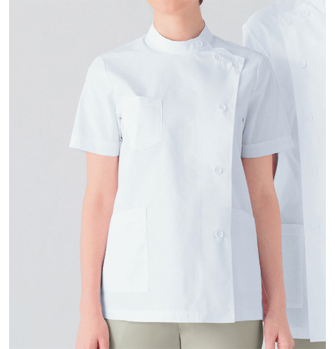 360-30 カゼン ナースウェア ジャケット ケーシー 女性用 制菌 吸汗 防縮加工 ポケット付き KAZEN 医療用 看護師 医務衣 薬局衣 横掛 上衣 白衣 ボタン留め レディース ...