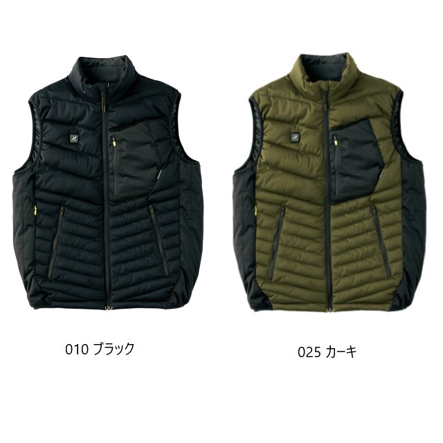 AZ8312 アイトス AITOZ ヒーターベスト 男女兼用 衿つき 約10秒即暖 最大約55℃ ストレッチ 抗菌防臭 首もと暖か 防風 手洗いOK ニット 中綿 専用バッテリー付属 背中 ...