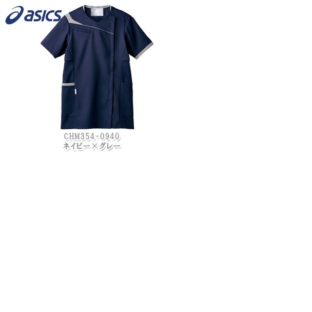 CHM354 住商モンブラン アシックス ナースウェア スクラブ 女性用 半袖 Vネック 二重ポケット 通気性 制菌加工 透け防止 吸汗 制電 防汚 MONTBLANC asics 医療用 ...