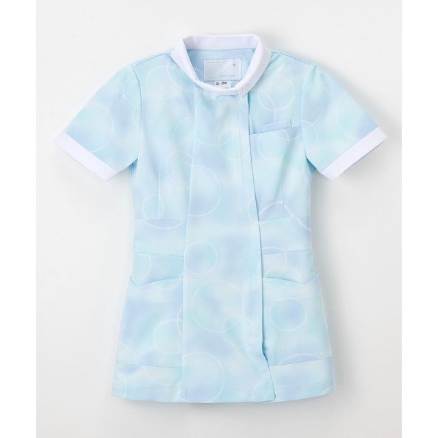 CI4742 ナガイレーベン ナースウェア ジャケット 女性用 半袖 PHSポケット おしゃれ 可愛い 制菌加工 制電 吸水 防汚効果 ...