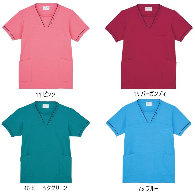 CR216 トンボ キラク 介護ウェア ケアスクラブ 男女兼用 軽い 涼しい ストレッチ サラッとした肌触り 工業洗濯 吸汗 速乾 軽量 イージーケア 介護用 病院 医院 施設 受付 事務 ...