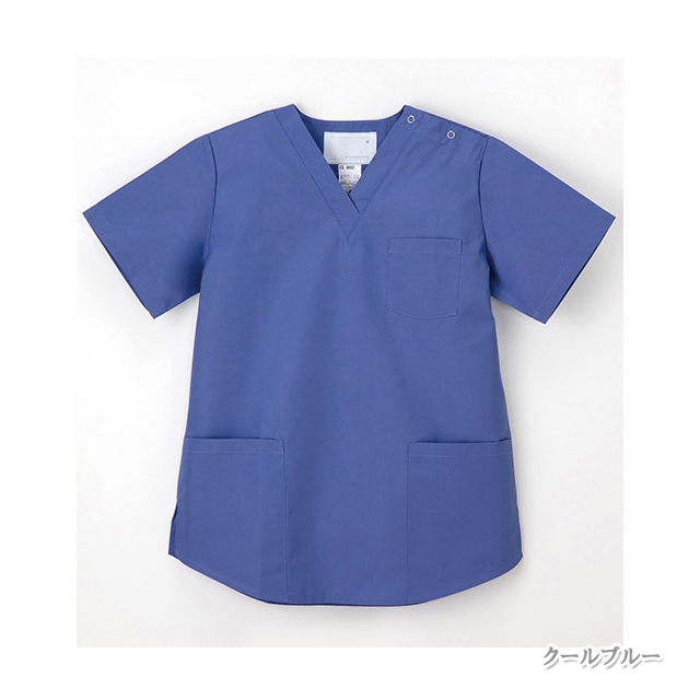 RF5122 ナガイレーベン ナースウェア スクラブ 女性用 半袖 PHSポケット 接触冷感素材 ストレッチ 吸水 防汚 業務用洗濯可 形態 ...