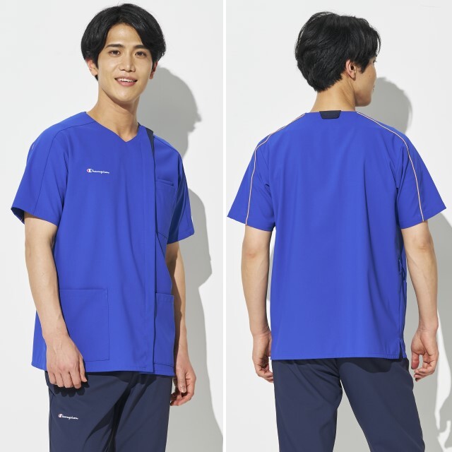 HS8124 HS8125 HS8126 Champion メディカルウェア スクラブ 男女兼用 サイドファスナー 制菌加工 静電気帯電防止 ...