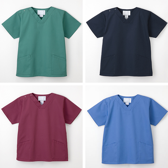 ナガイレーベン 男女兼用スクラブ NR-8602 サイズLL ネイビー - 白衣・医療用衣料