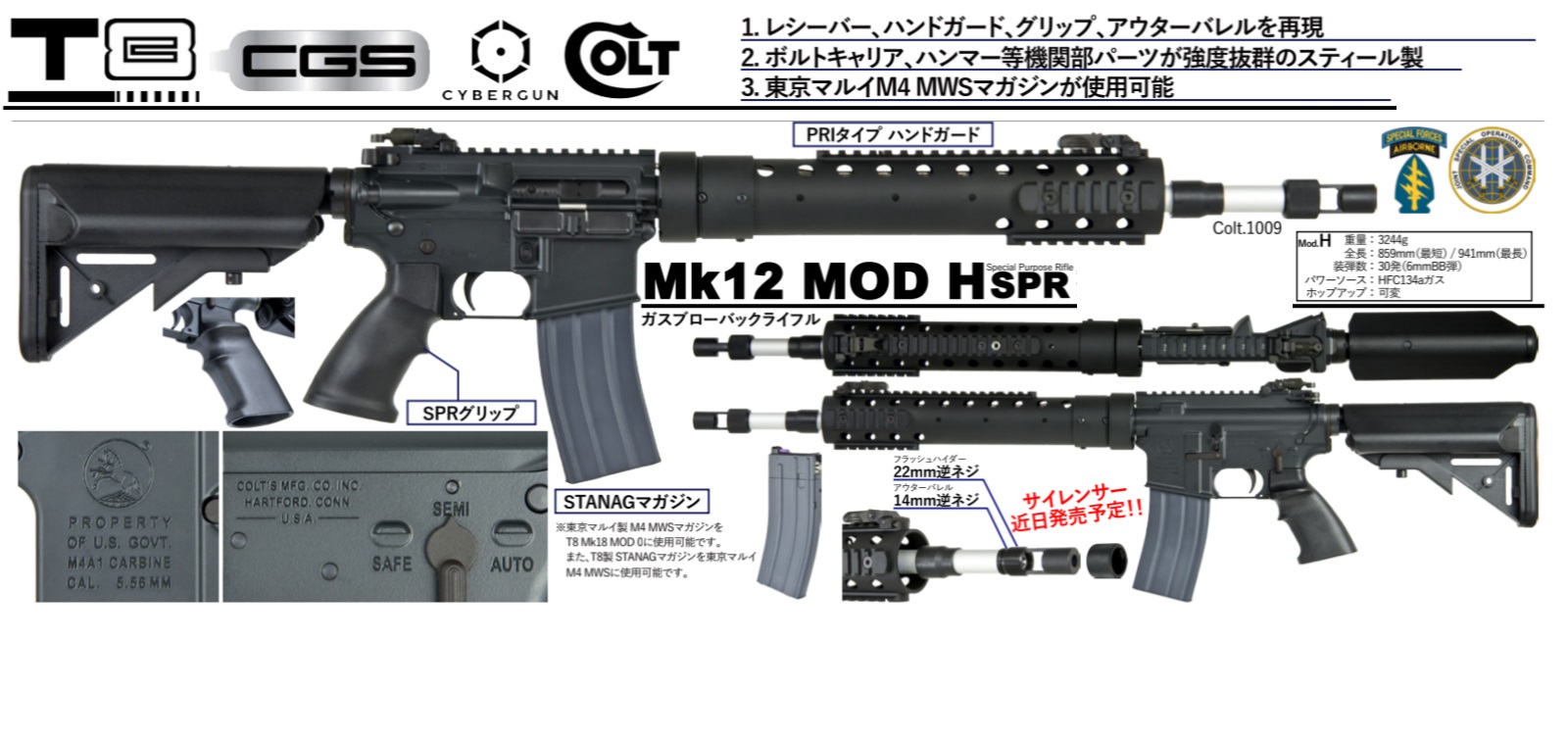 T8 COLT MK12 Mod H SPR 18inch GBB