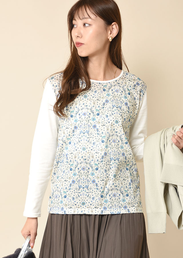 フロントリバティクルーネックプルオーバーカットソー