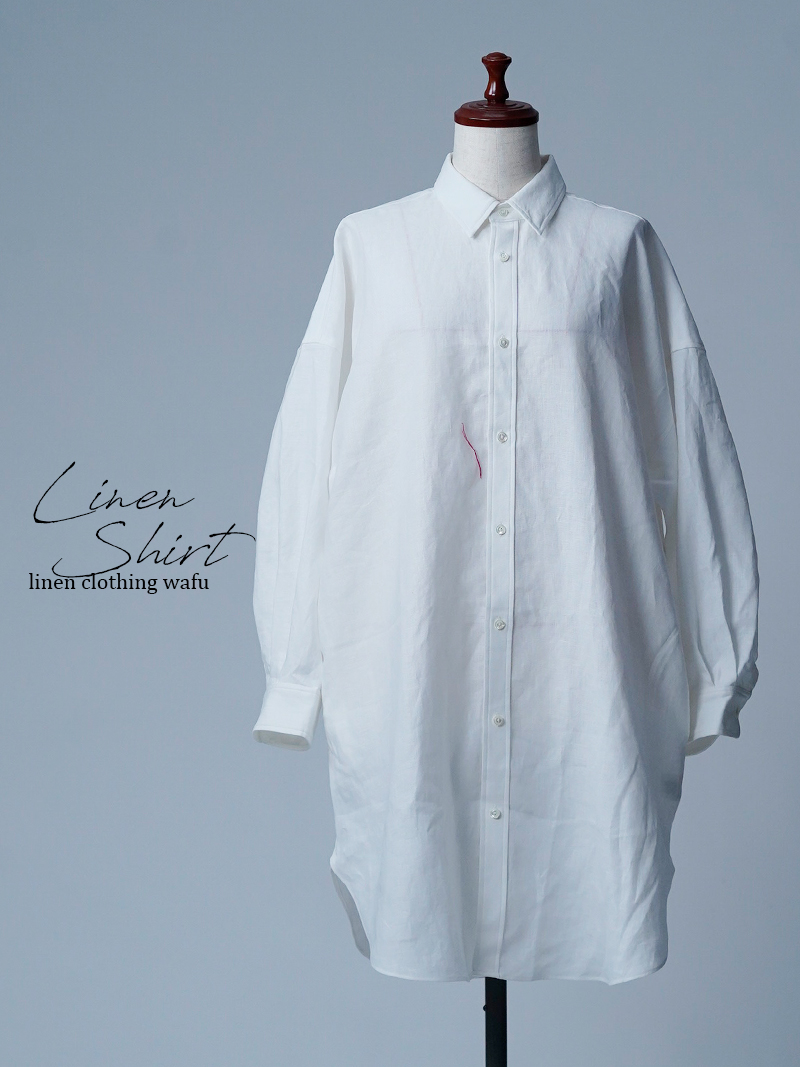 【訳あり作品】リネン ビッグシャツ / 白色 sample-a1026