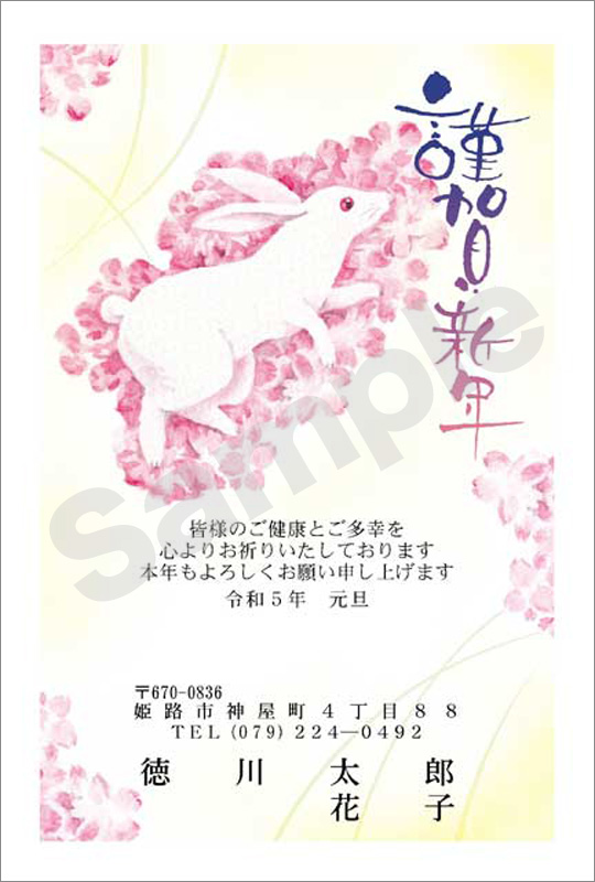 年賀状 半額フルカラー（限定16柄） はがき代込 H010 ※12月15日まで！ 印章大型専門店 大貫堂印房（はんこものがたり）