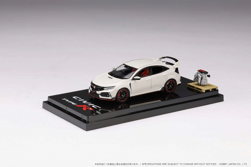 HobbyJapan 1/64 ホンダ シビック TYPE R FK8 2017 エンジンディスプレイモデル付 チャンピオンシップホワイト