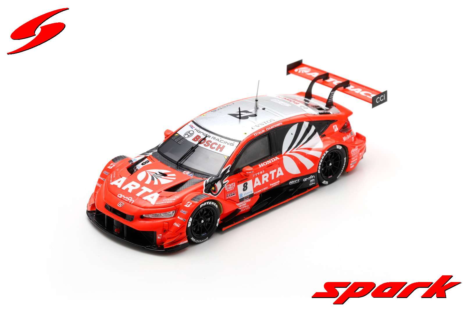 Spark 1/43 ARTA MUGEN CIVIC TYPE R-GT No.8 ARTA GT500 SUPER GT 2024 T. Nojiri - N. Matsushita