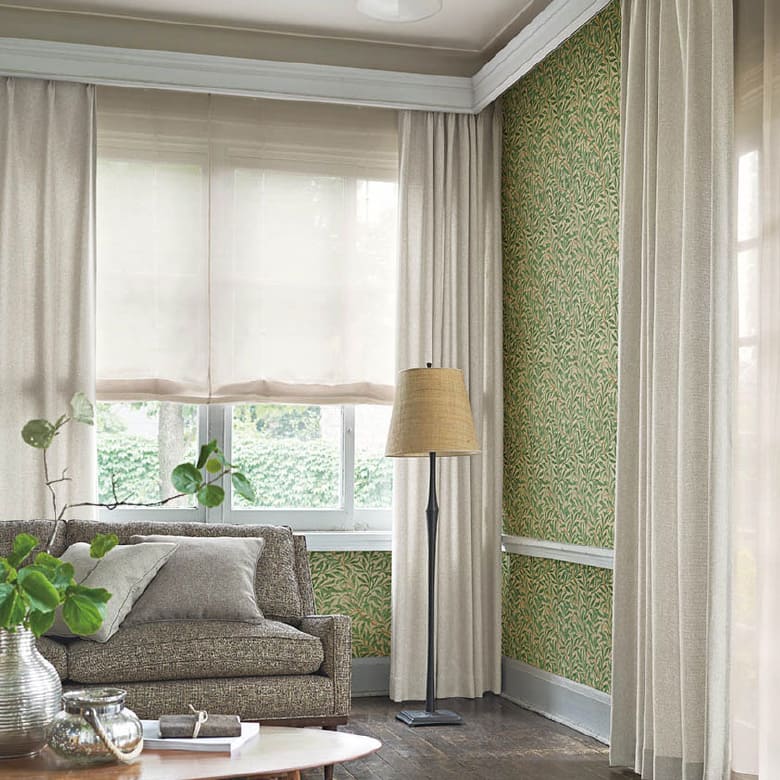 タテヨコにミックス糸を使用した ドレープカーテン｜防炎 hino