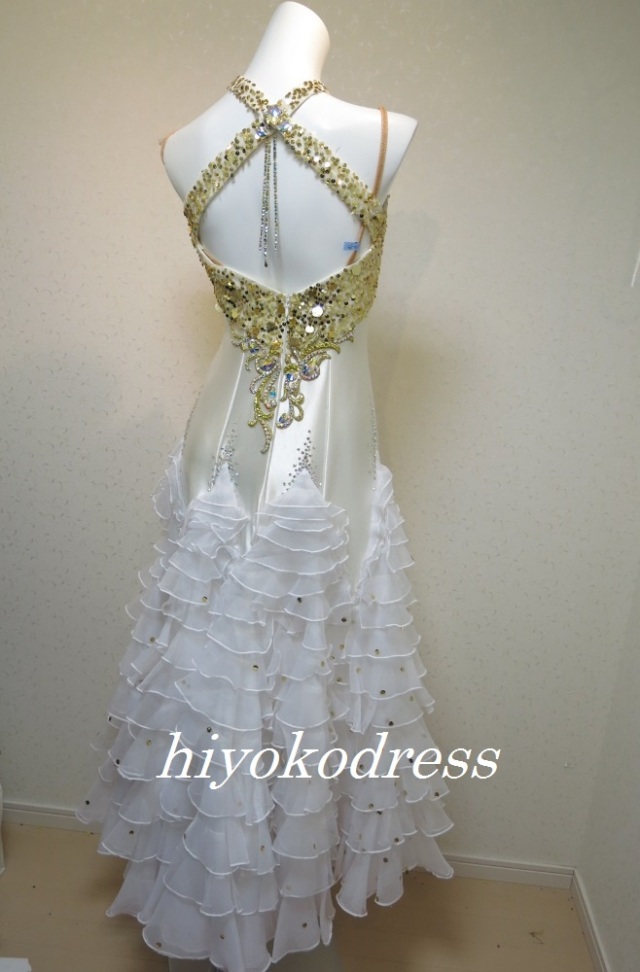 M1173 アトリエヒロコ製 白ゴールドドレス