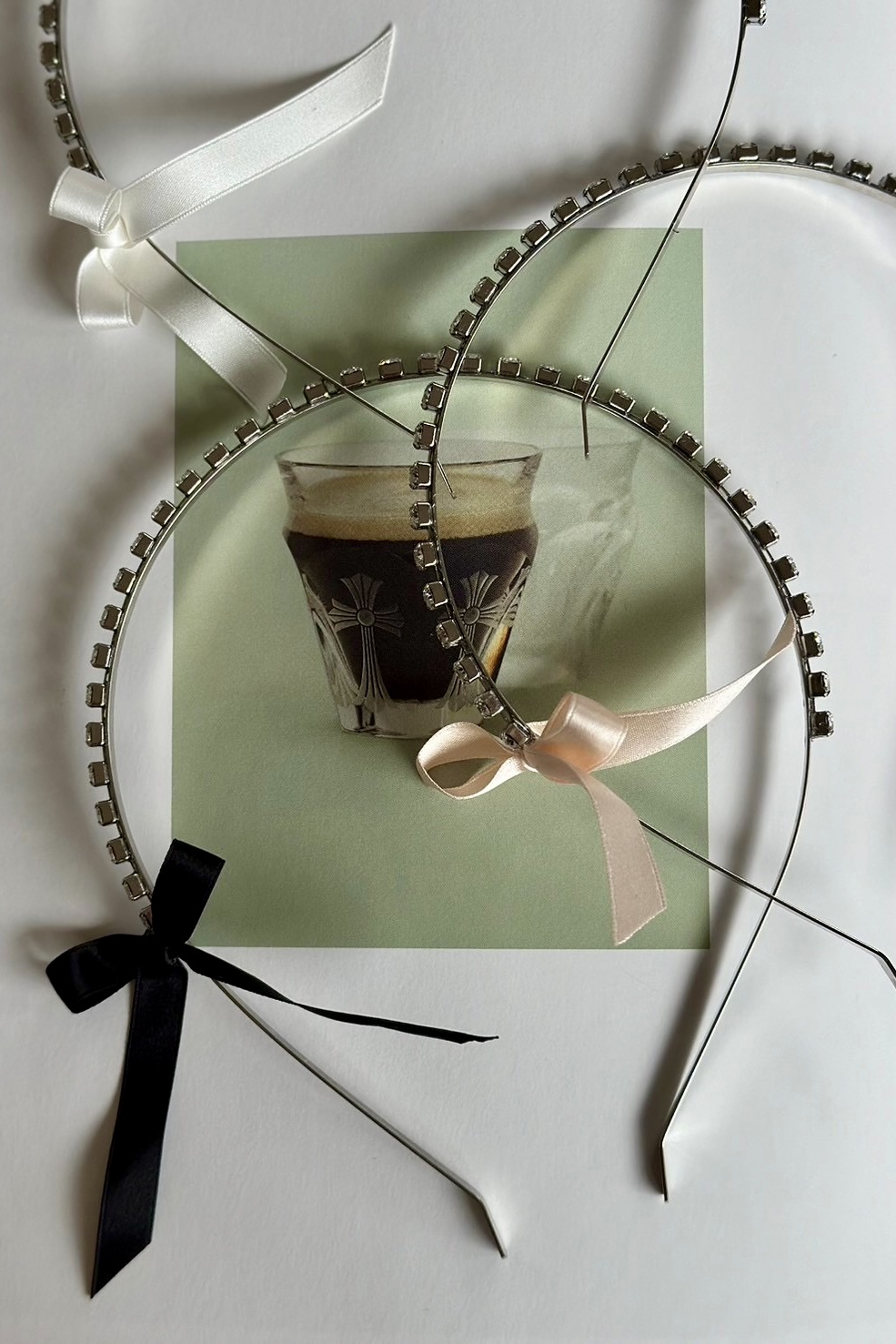 satin ribbon×bijou head band