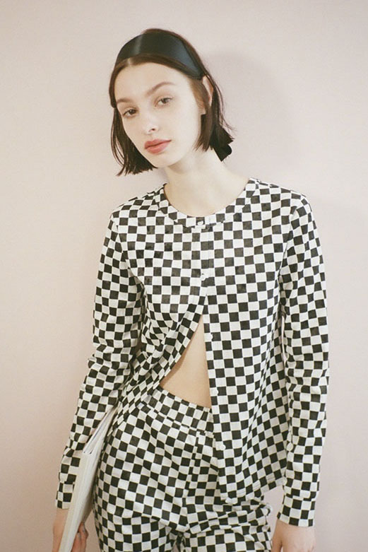 block check cardigan