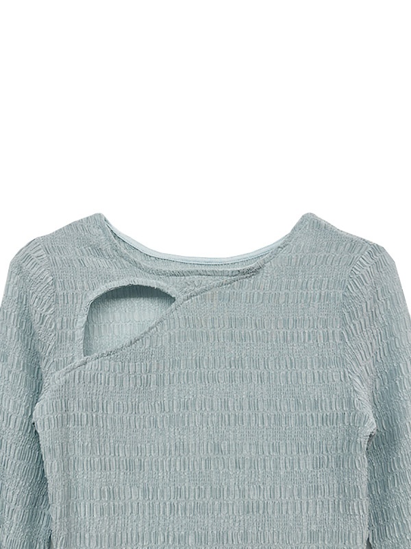 【MAISON ELLIE】wrinkle shirring sheer tops HONEY.MALL