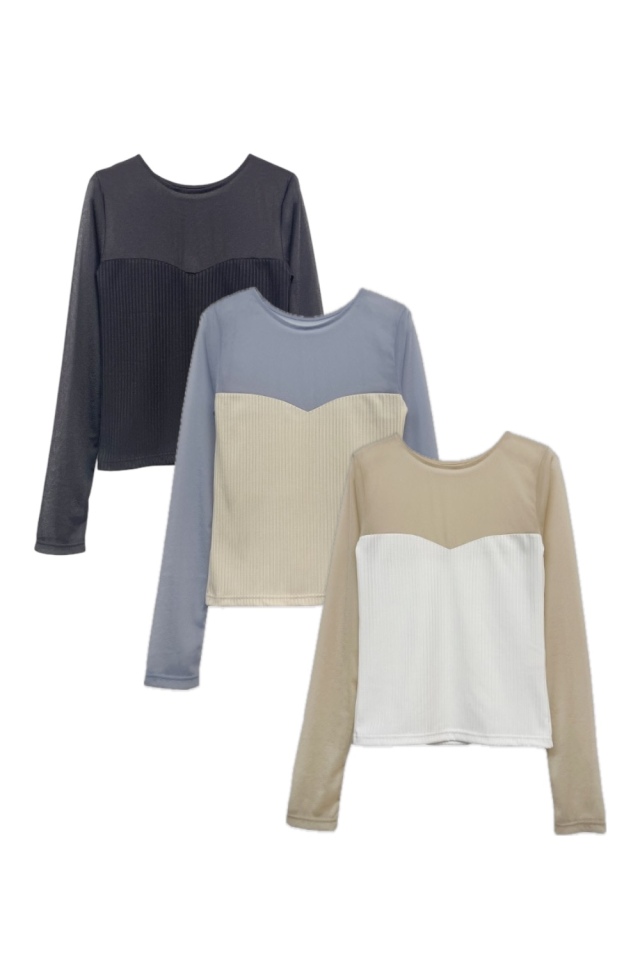 corset rib sheer tops